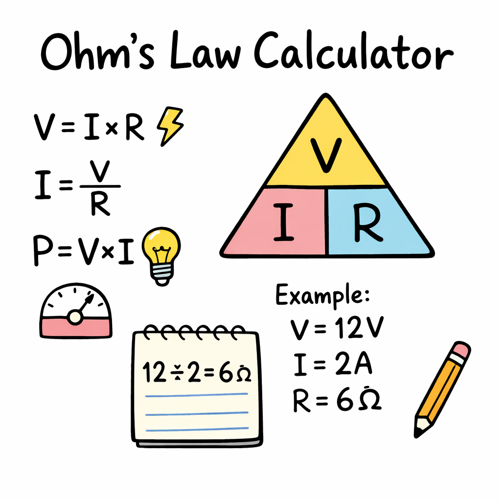 Ohm's Law Calculator – Solve for Voltage, Current, Resistance & Power