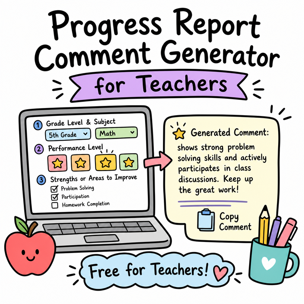 Free Progress Report Comment Generator for Teachers