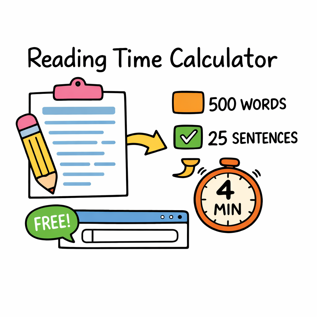 Reading Time Calculator – Estimate How Long It Takes to Read Any Text