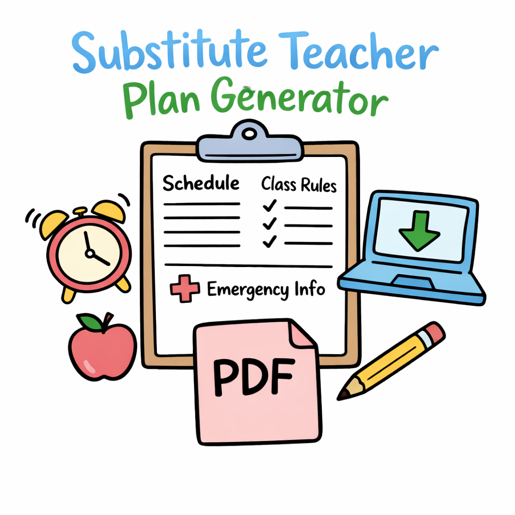 Free Substitute Teacher Plan Generator — Printable Sub Plans for Teachers