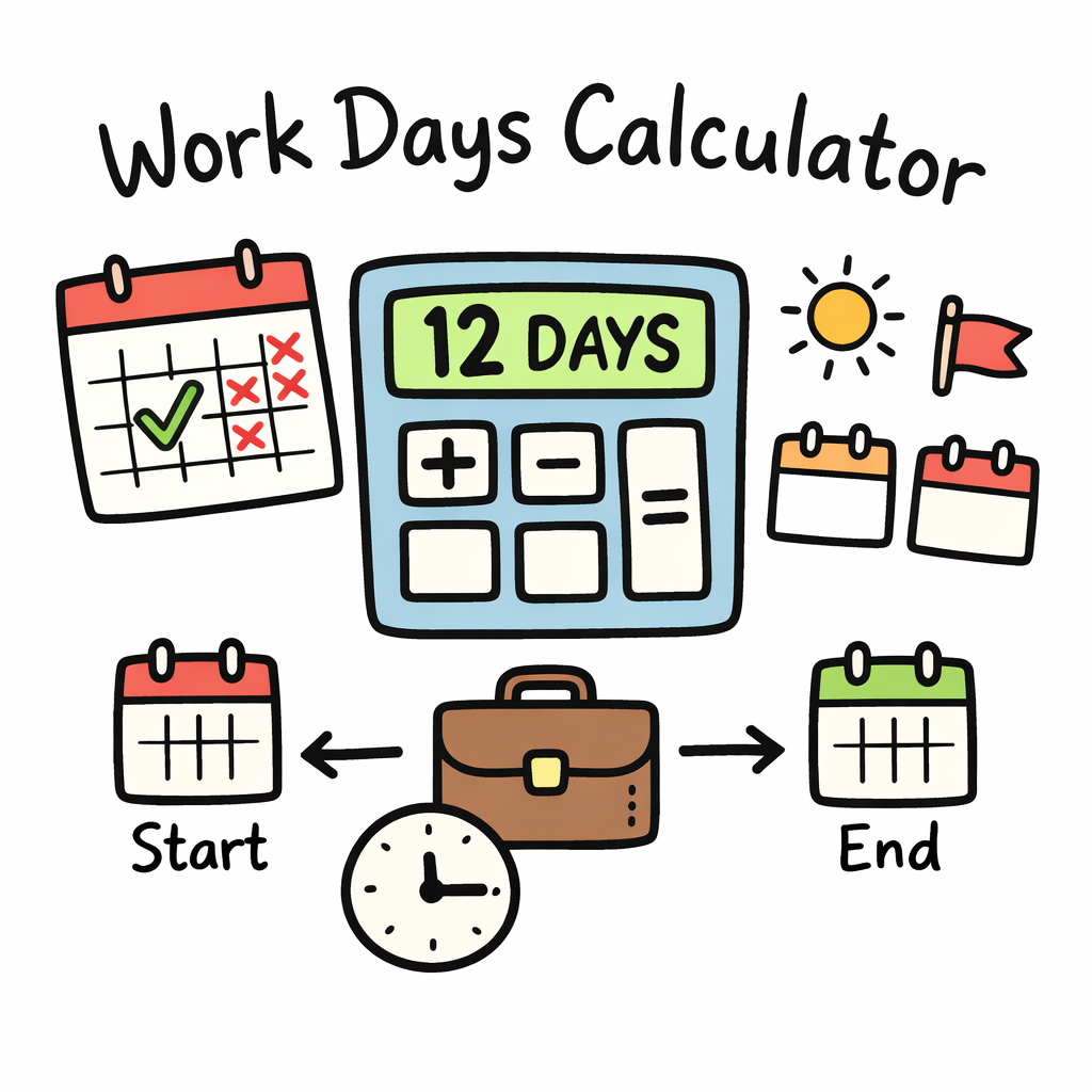 Work Days Calculator - Count Business Days Between Two Dates