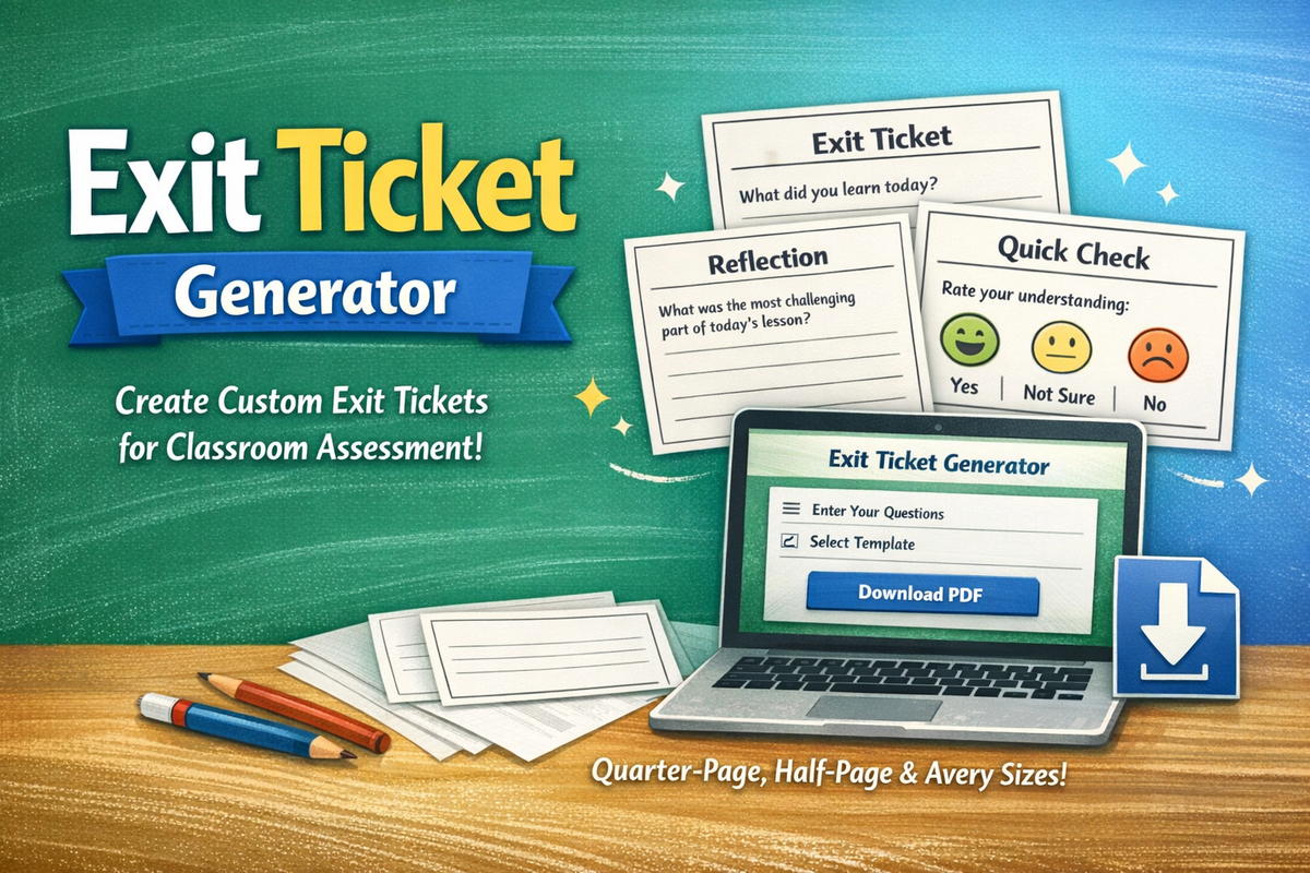 Free Exit Ticket Generator for Teachers — Printable Exit Slips